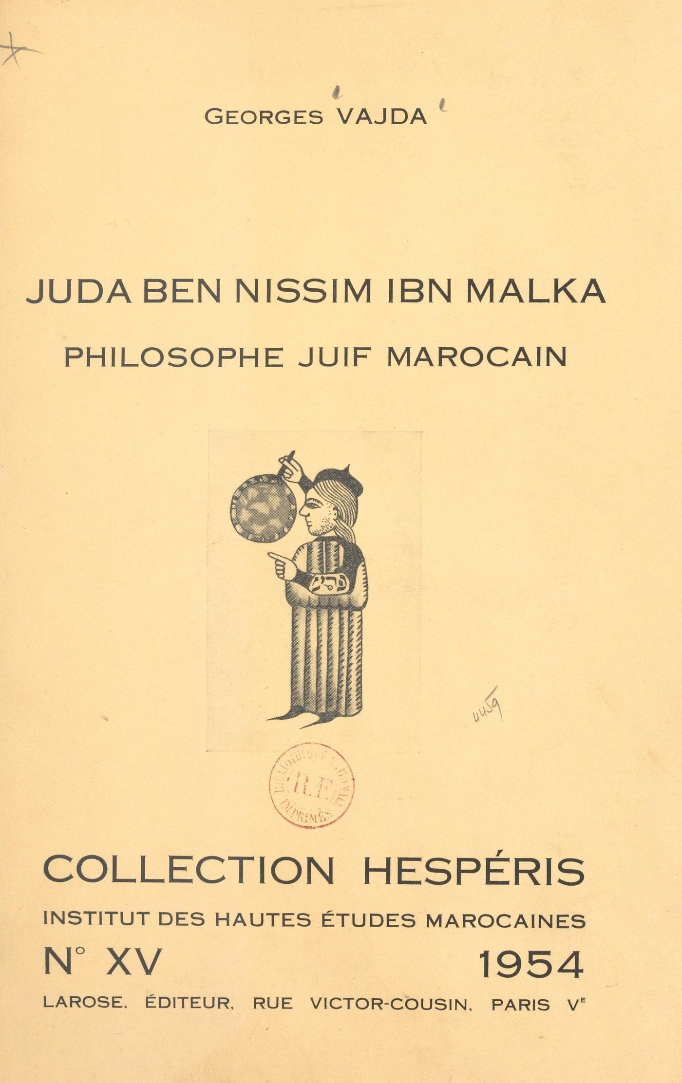 Juda ben Nissim ibn Malka, philosophe juif marocain - - Georges Vajda ...